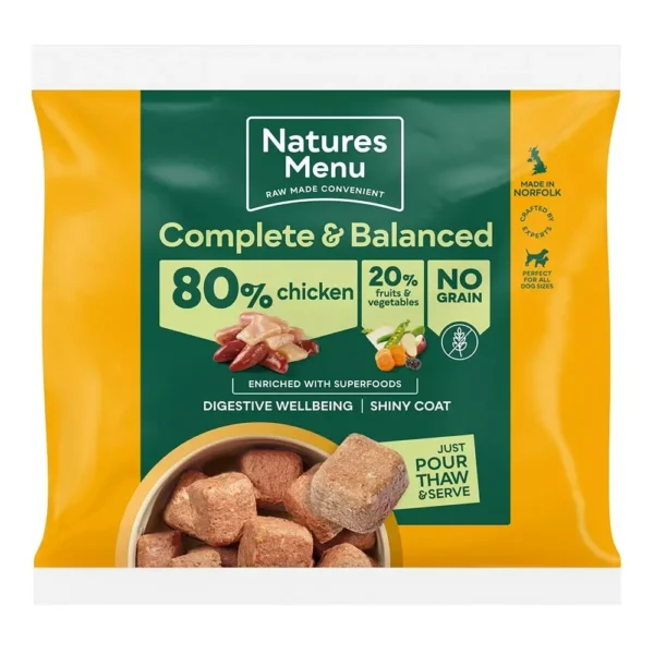 Natures Menu Complete & Balanced 80/20 Frozen Chicken Nuggets 1kg | Pet ...